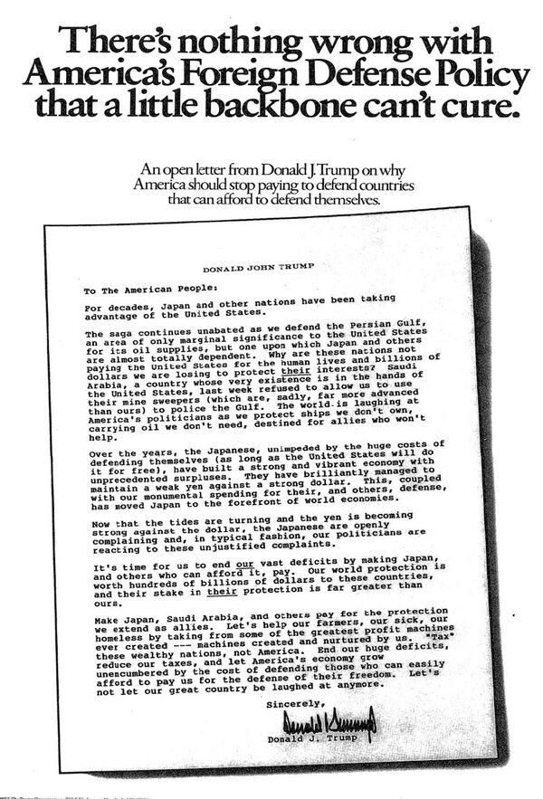Donald Trump/1987 Ad - Liberpedia